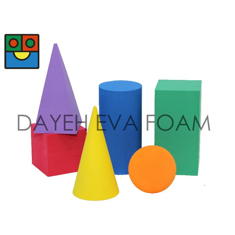 Jumbo EVA Foam Geometric Solids - 70mm, 6 Colors, 6 pcs Set