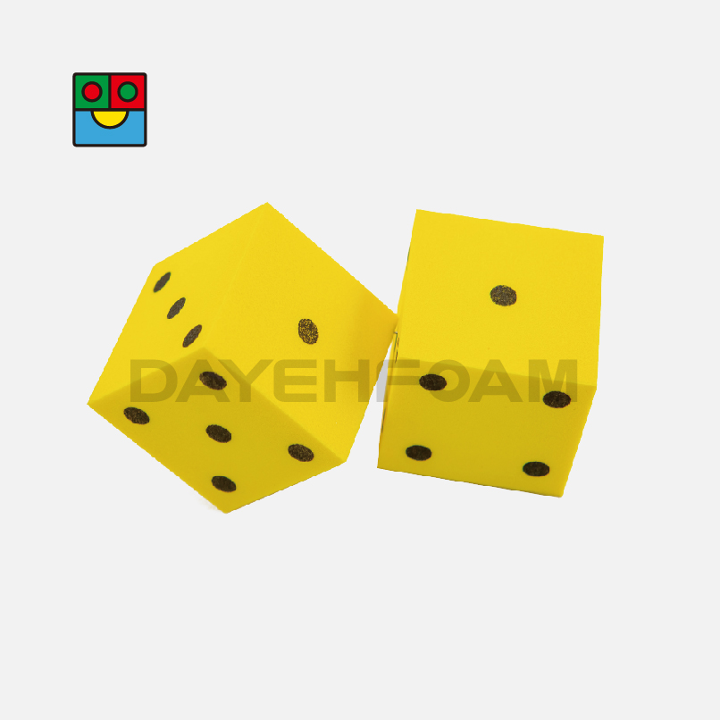EVA Foam Dot Dice 50mm (2 inch) : Yellow - Set of 2 pcs