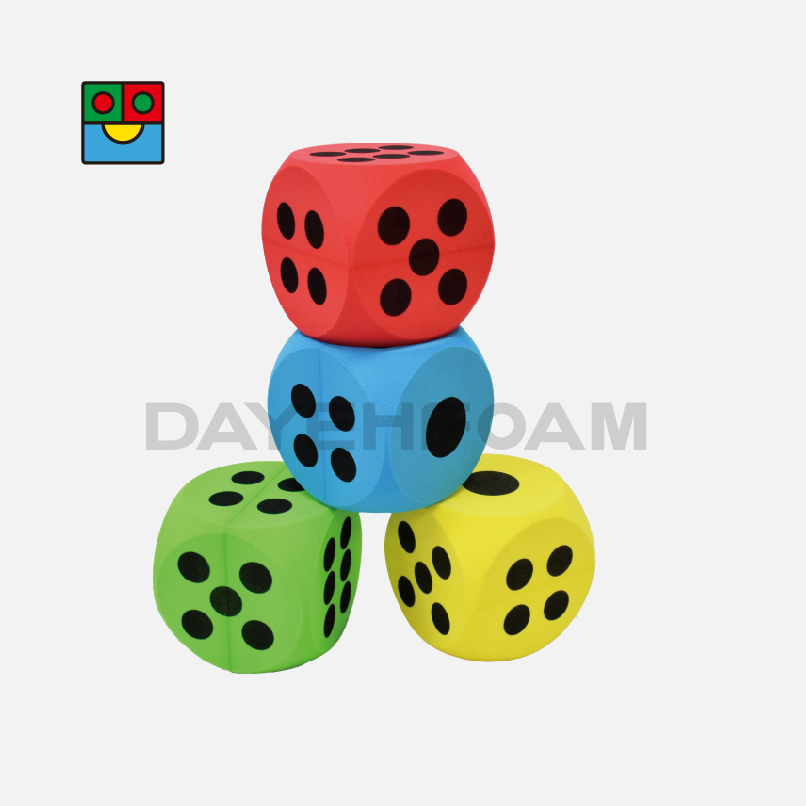 EVA Foam Dot Dice 10cm(4 inch) Curved Edges - Set of 4 pcs