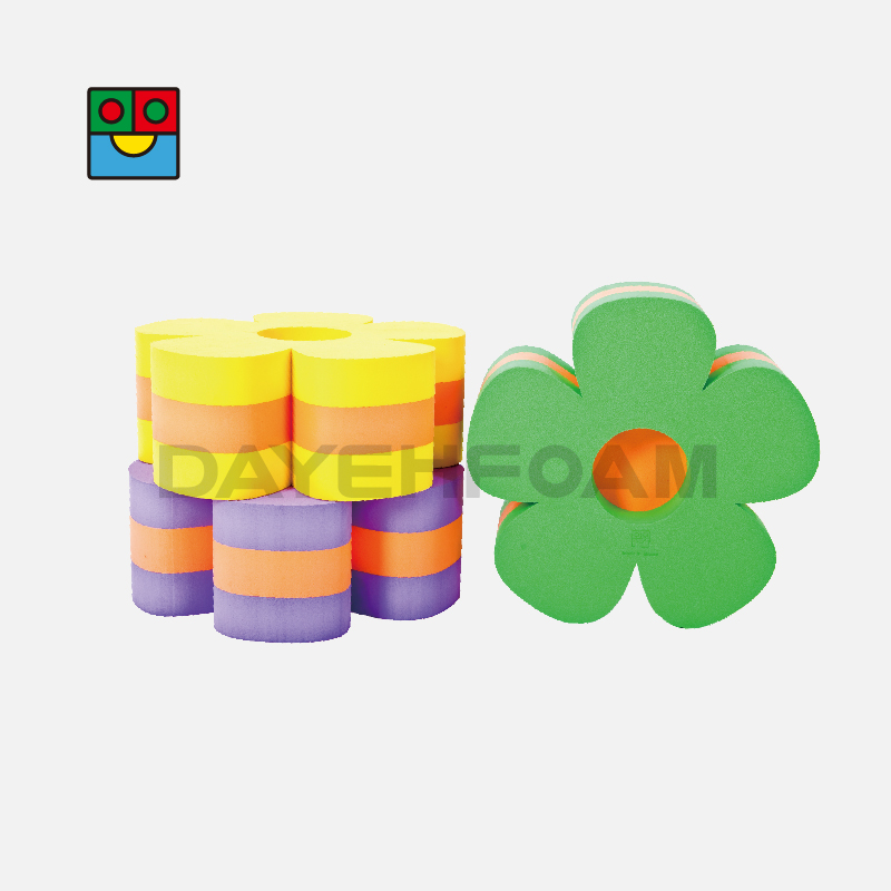 EVA Foam Flower Stool Dia. 30cm x 12cm : Purple, Yellow, Green